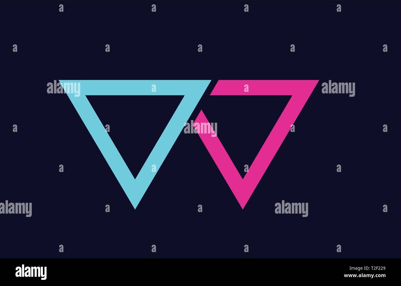 VV V V blue pink colorful alphabet alphabet letter logo combination ...