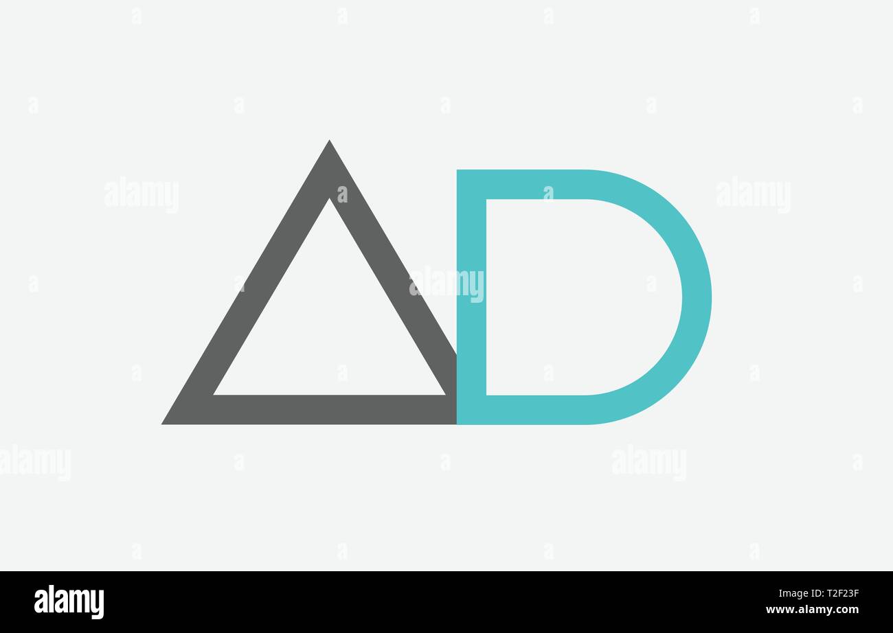 blue grey alphabet letter logo combination ad a d design suitable for a ...