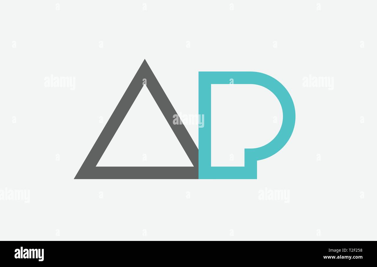 blue grey alphabet letter logo combination ap a p design suitable for a ...