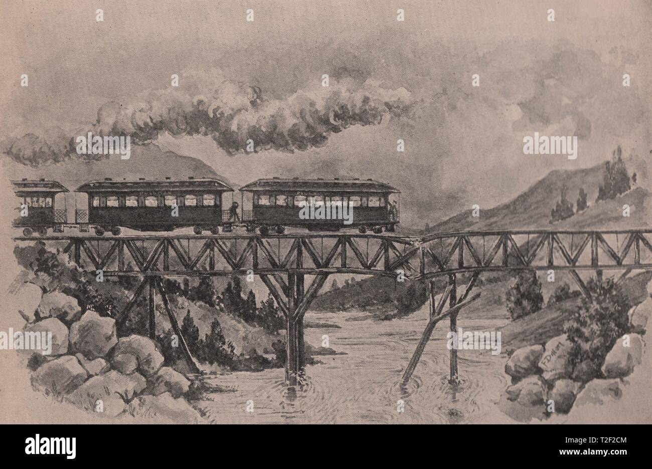 The Breaking Railroad Bridge that we Passed Over Stock Photo - Alamy