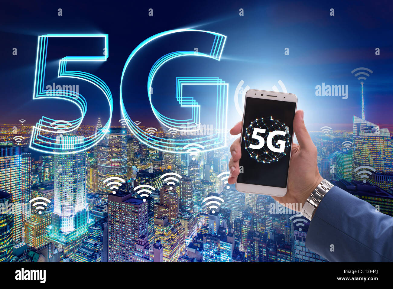 5g concept of internet connection technology Stock Photo - Alamy