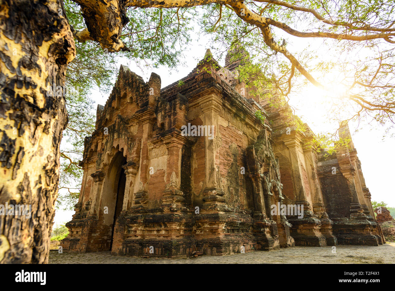 Close-up view of one of the many temples in Bagan (formerly Pagan ...