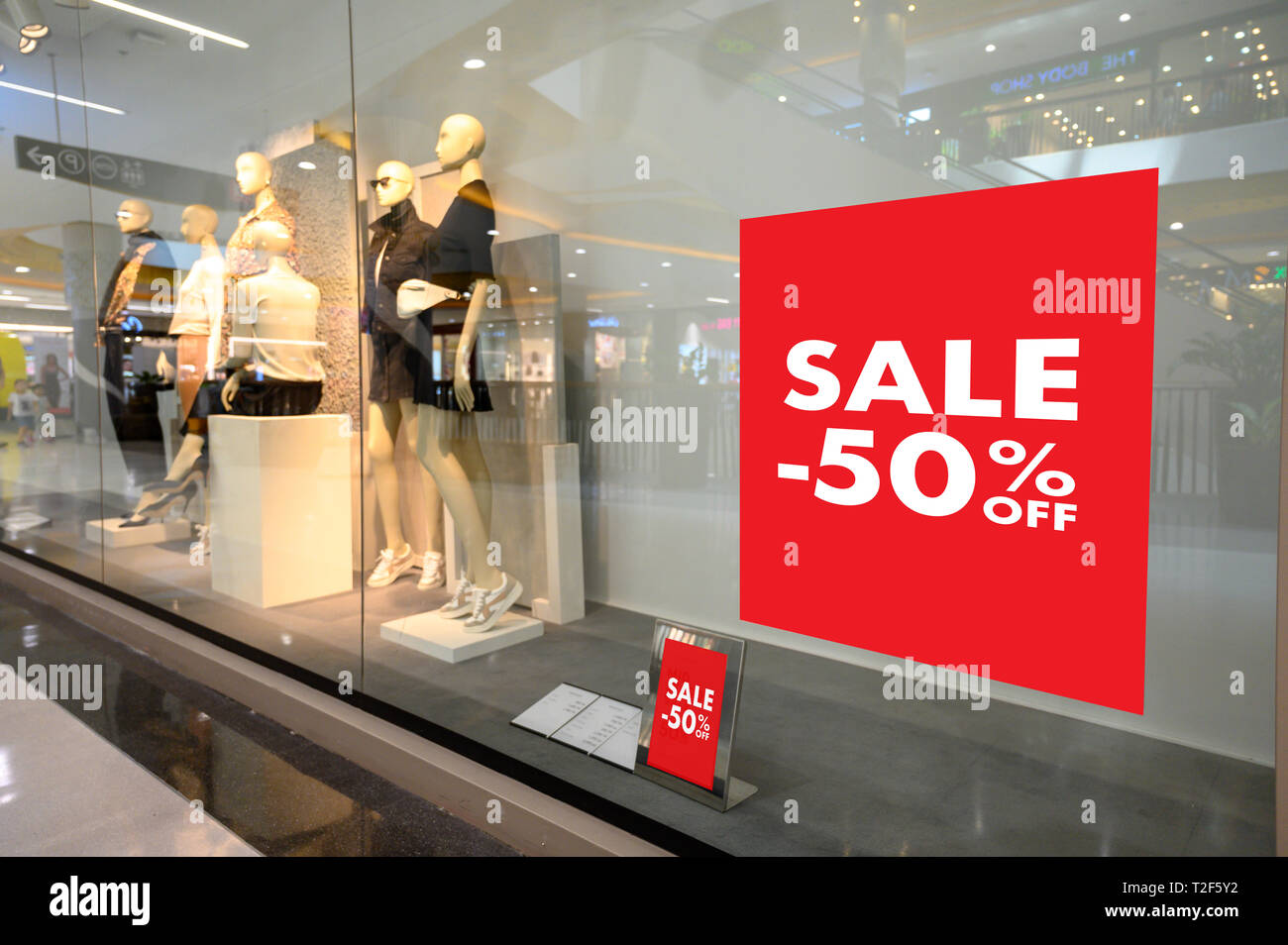 Department store with sale discount sign in shop Sale sign Sale concept ...