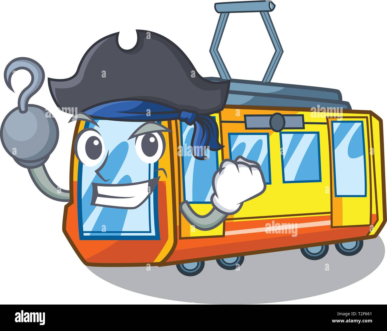 Pirate electric train in the character shape vector illustration Stock ...