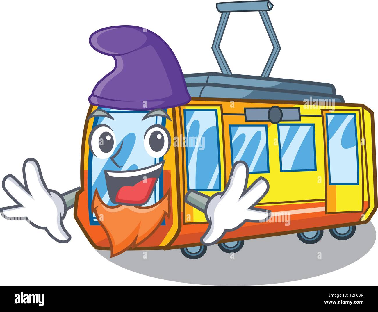 Elf electric train in the character shape vector illustration Stock ...