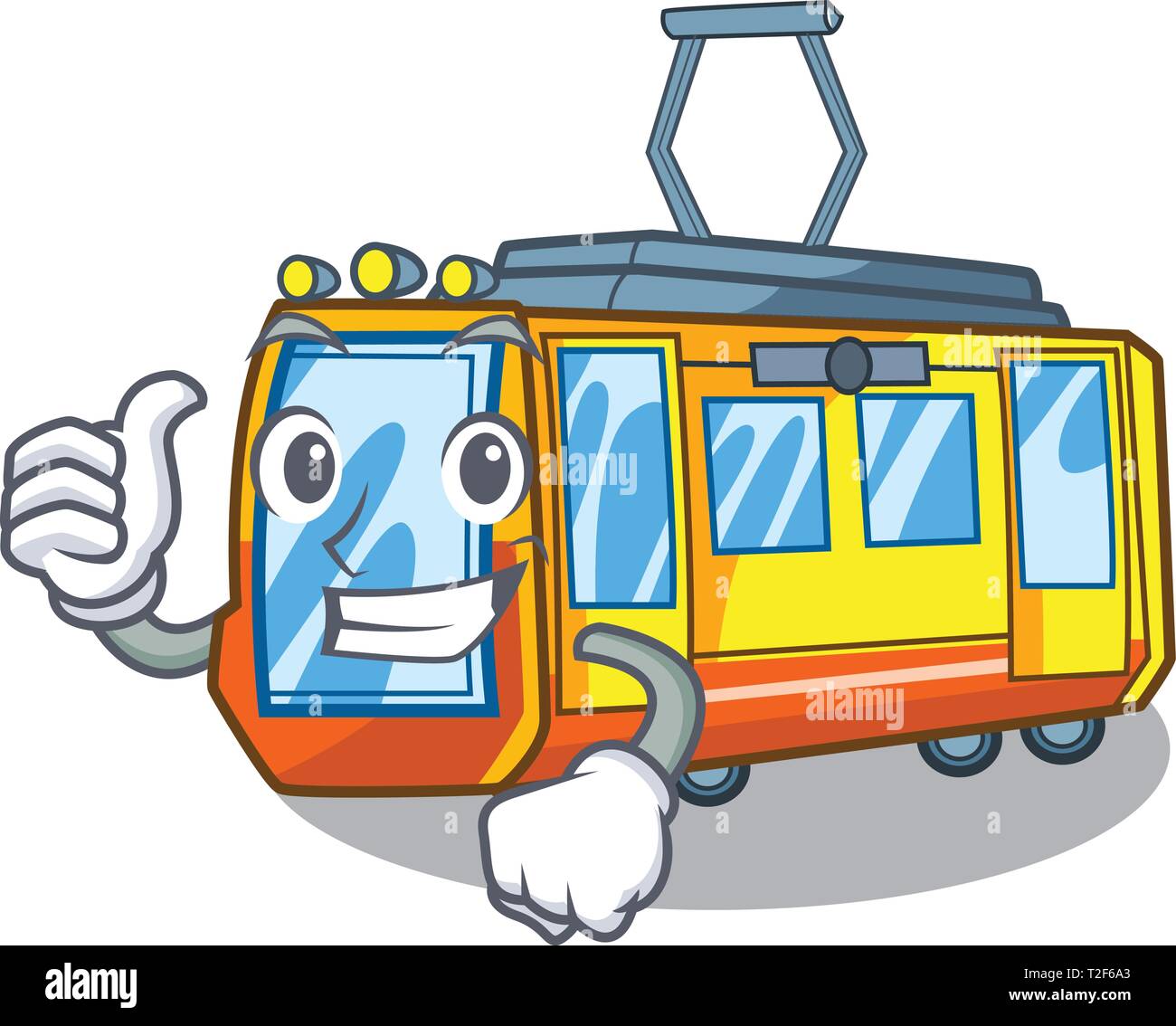 Thumbs up electric train isolated with the cartoon vector illustration ...