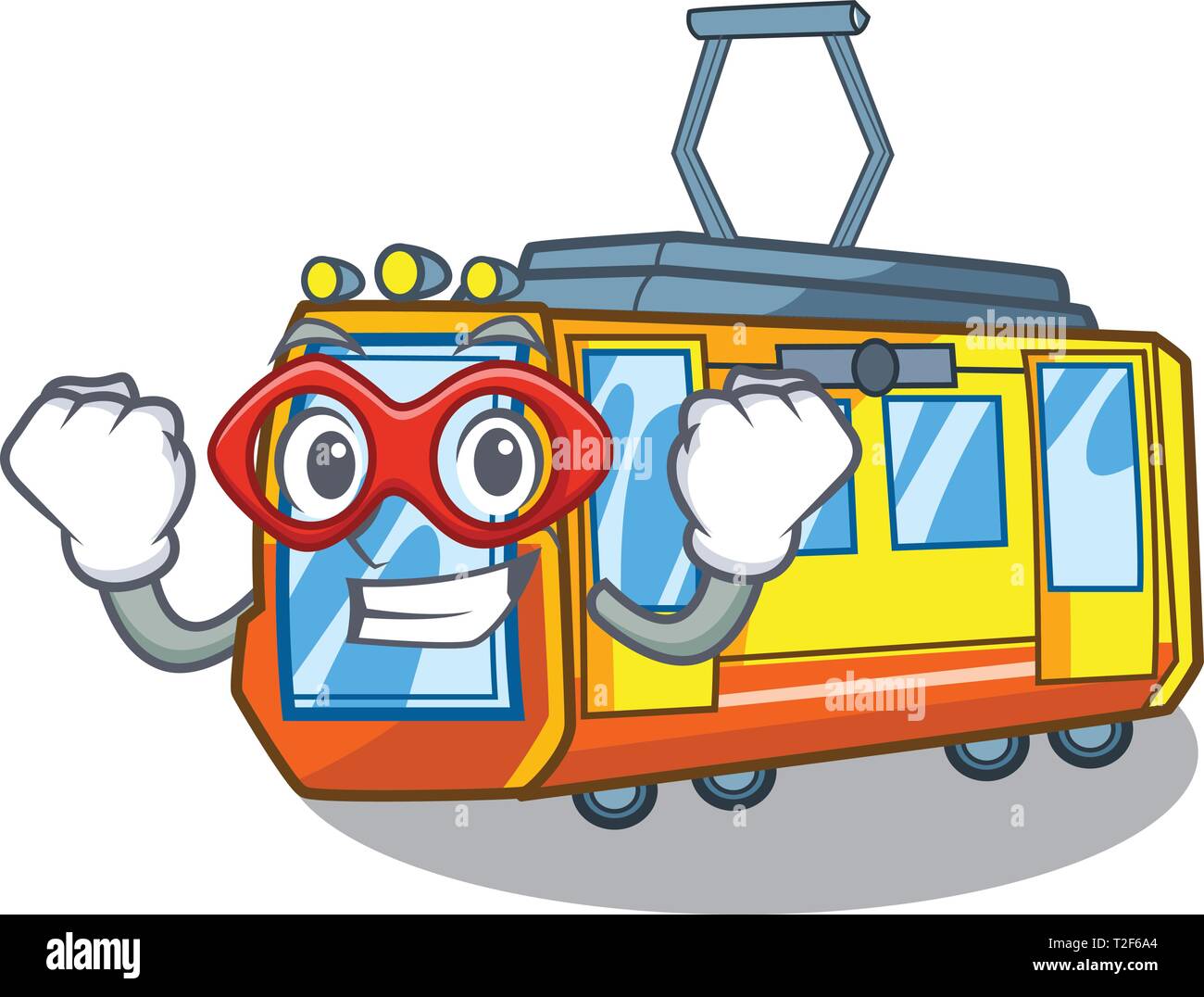 Super hero electric train isolated with the cartoon vector illustration ...