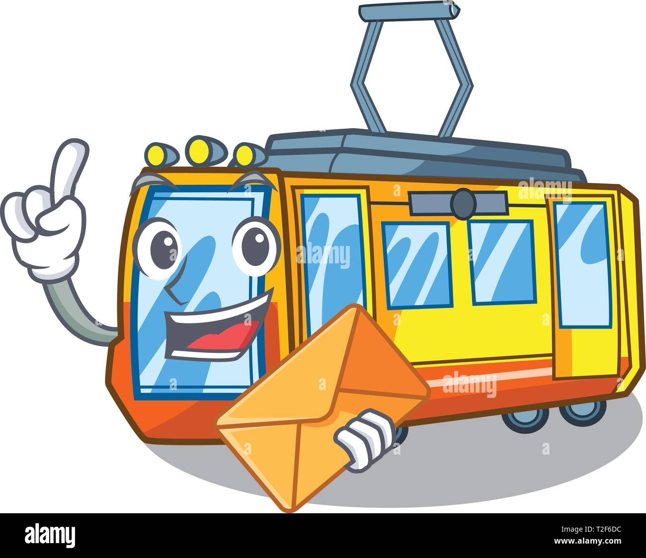 With envelope electric train isolated with the cartoon vector ...