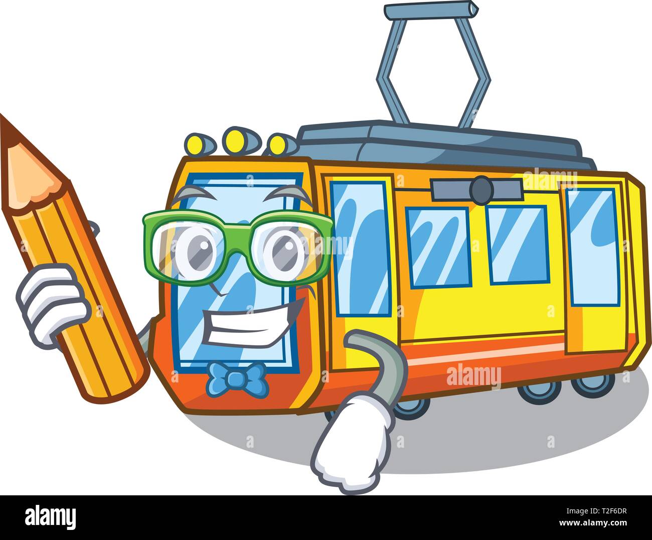 Student electric train isolated with the cartoon vector illustration ...