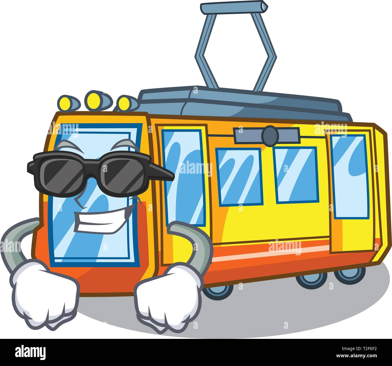 Super cool electric train isolated with the cartoon vector illustration ...