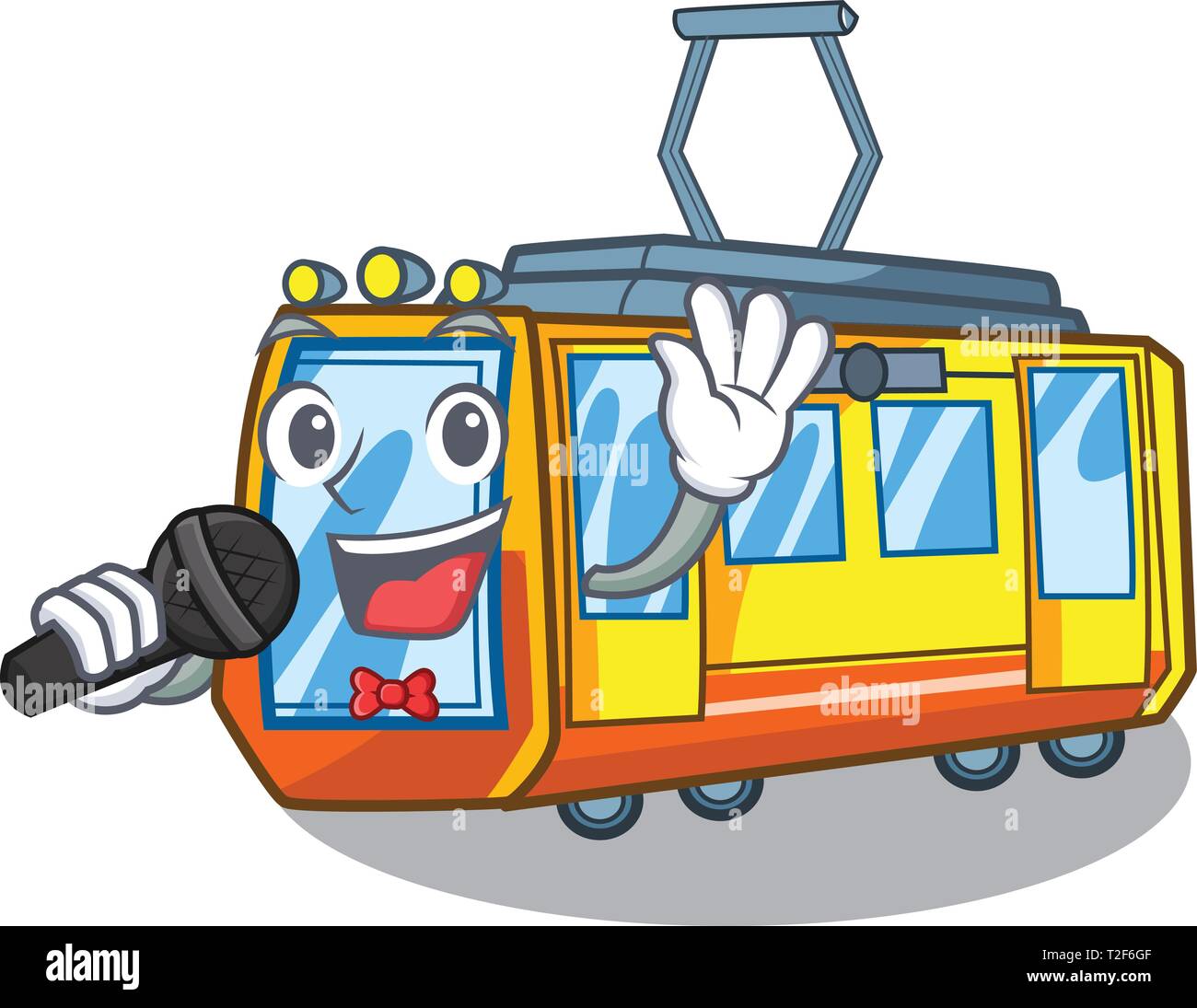 Singing electric train toys in shape mascot vector illustration Stock ...