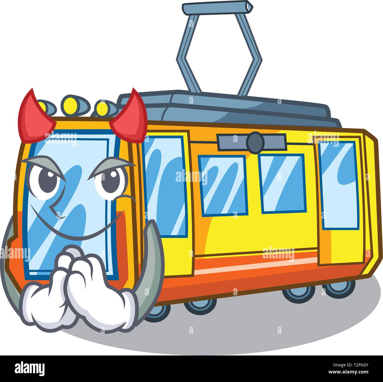 Devil electric train toys in shape mascot vector illustration Stock ...