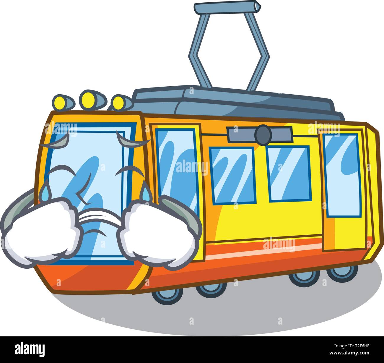 Crying electric train toys in shape mascot vector illustration Stock ...