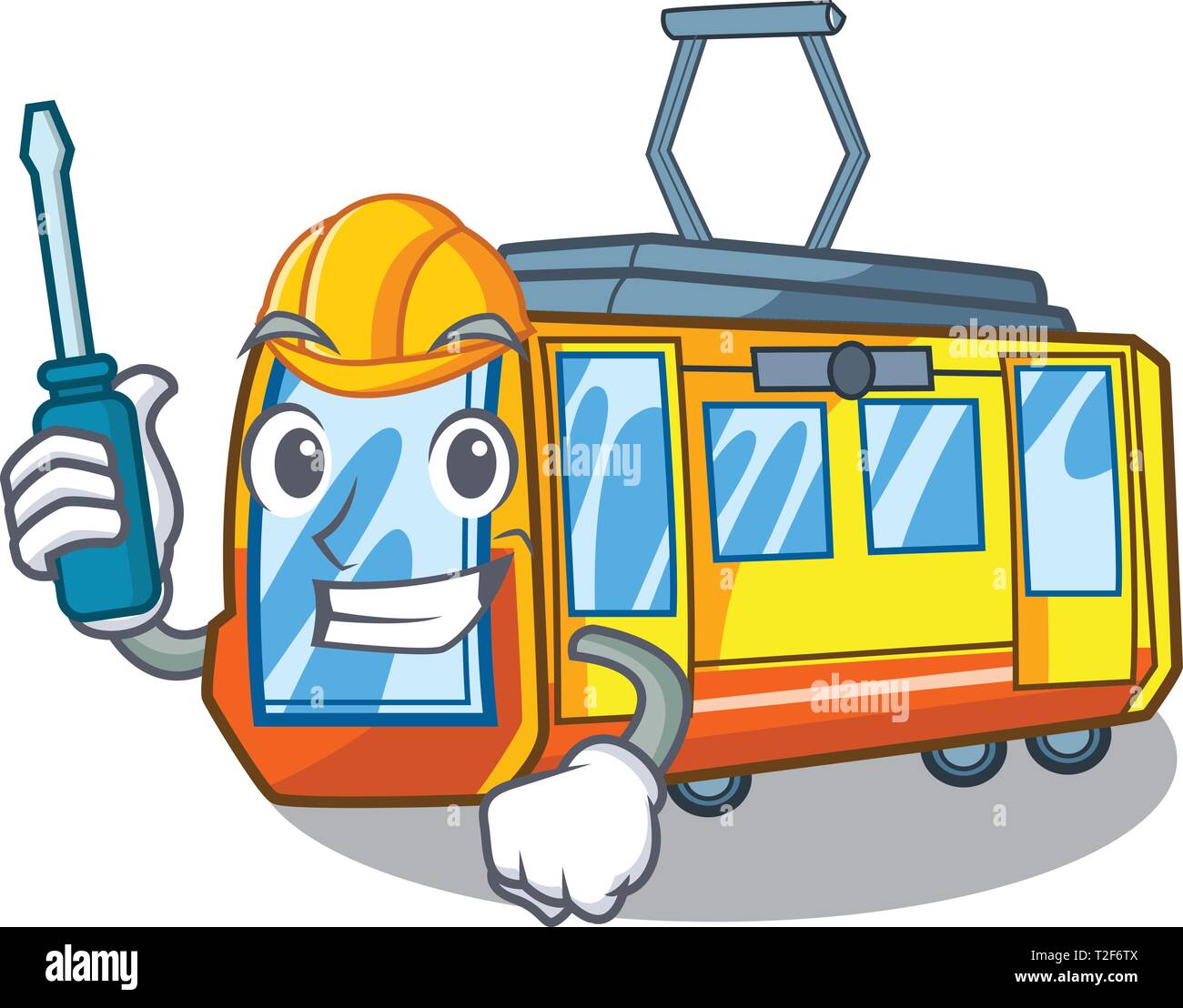 Automotive miniature electric train in cartoon shape vector ...
