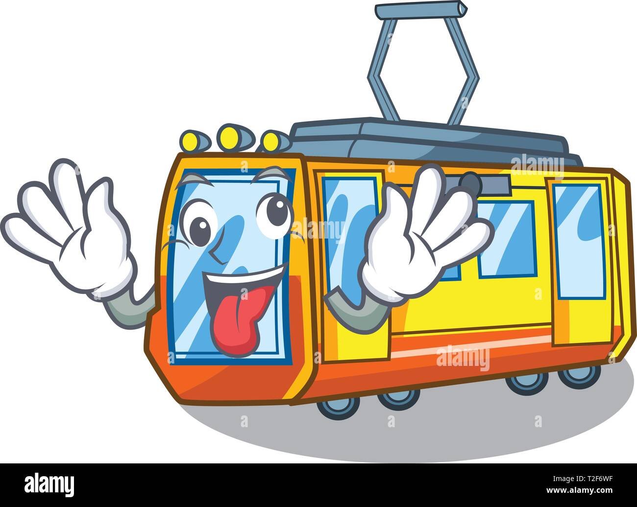 Crazy miniature electric train in cartoon shape vector illustration ...