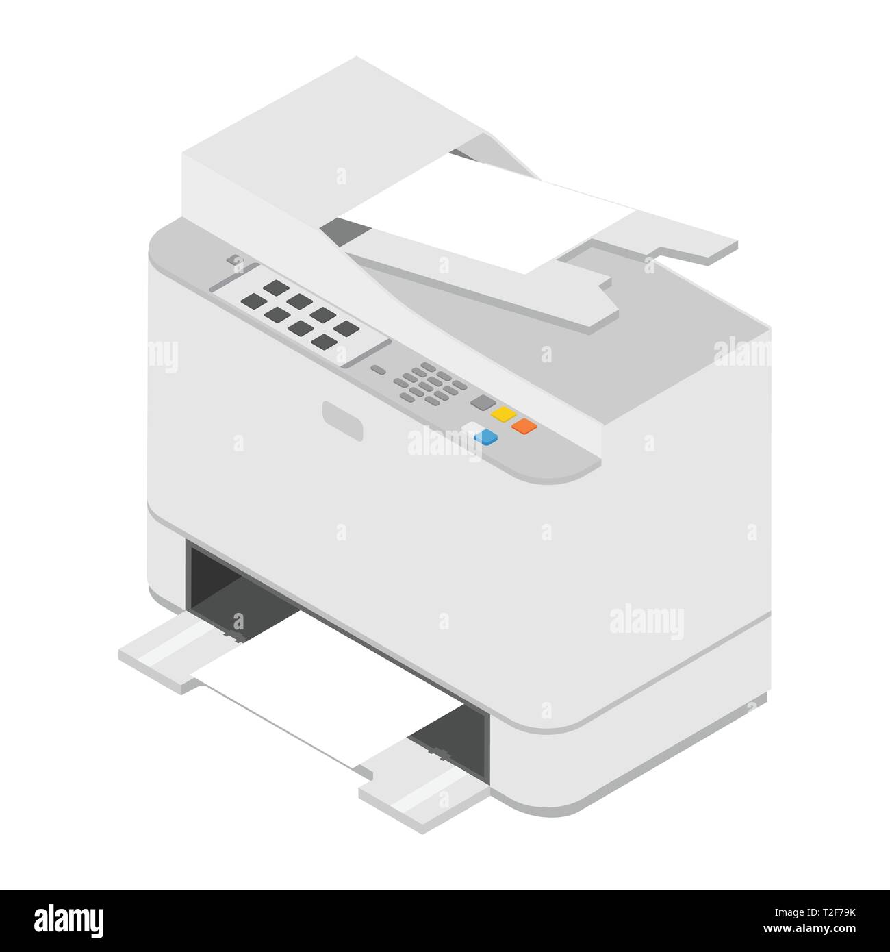 Realistic isometric printer. Print high quality photo paper Stock ...