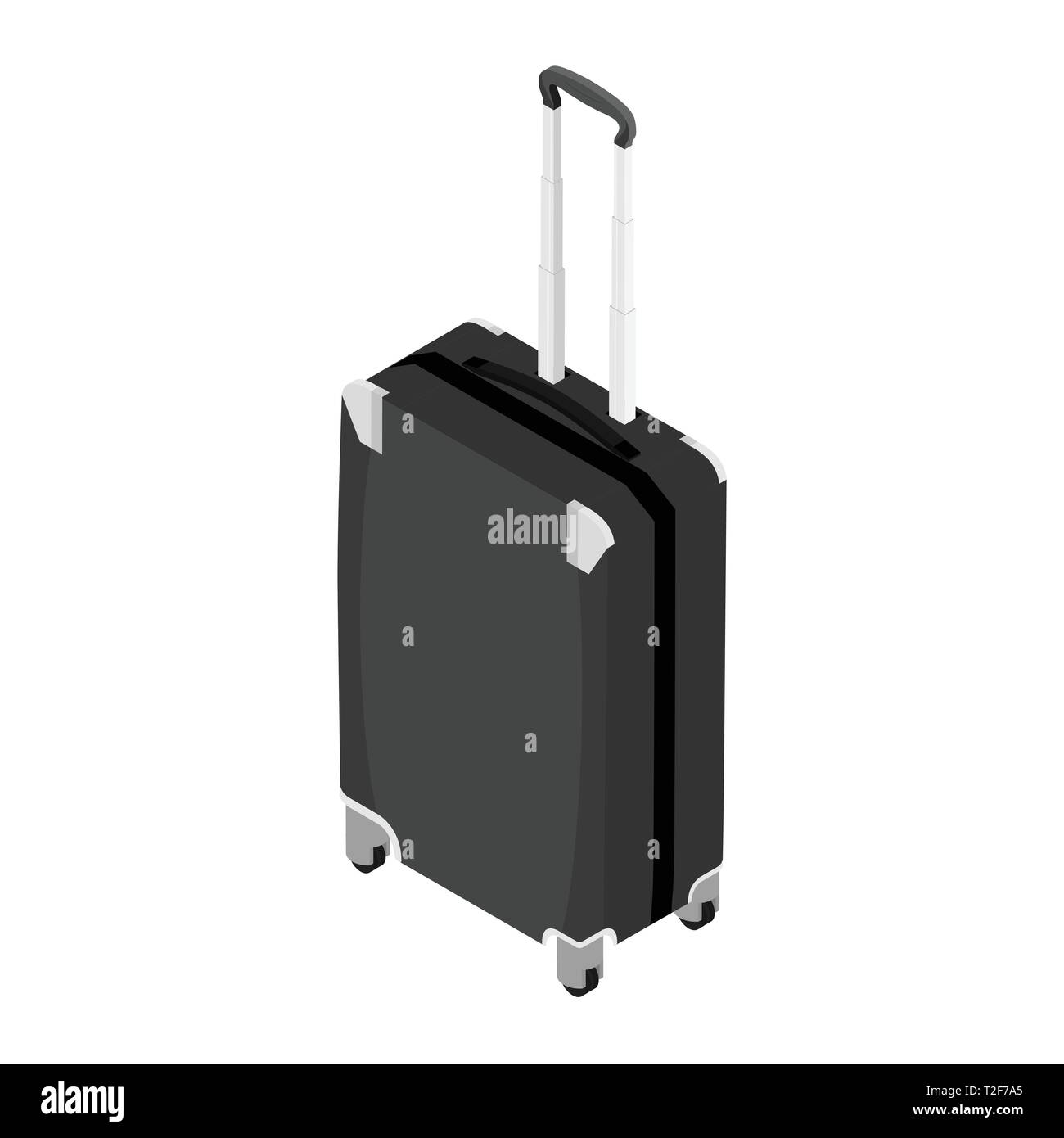 Isometric realistic large travel suitcase with wheels isolated on white ...