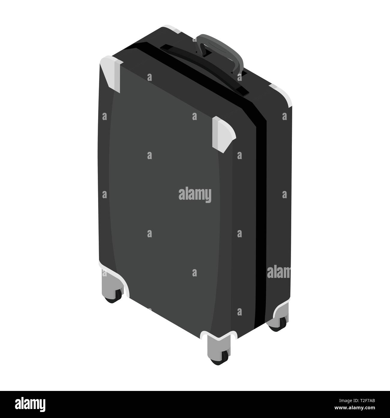 Isometric realistic large travel suitcase with wheels isolated on white ...