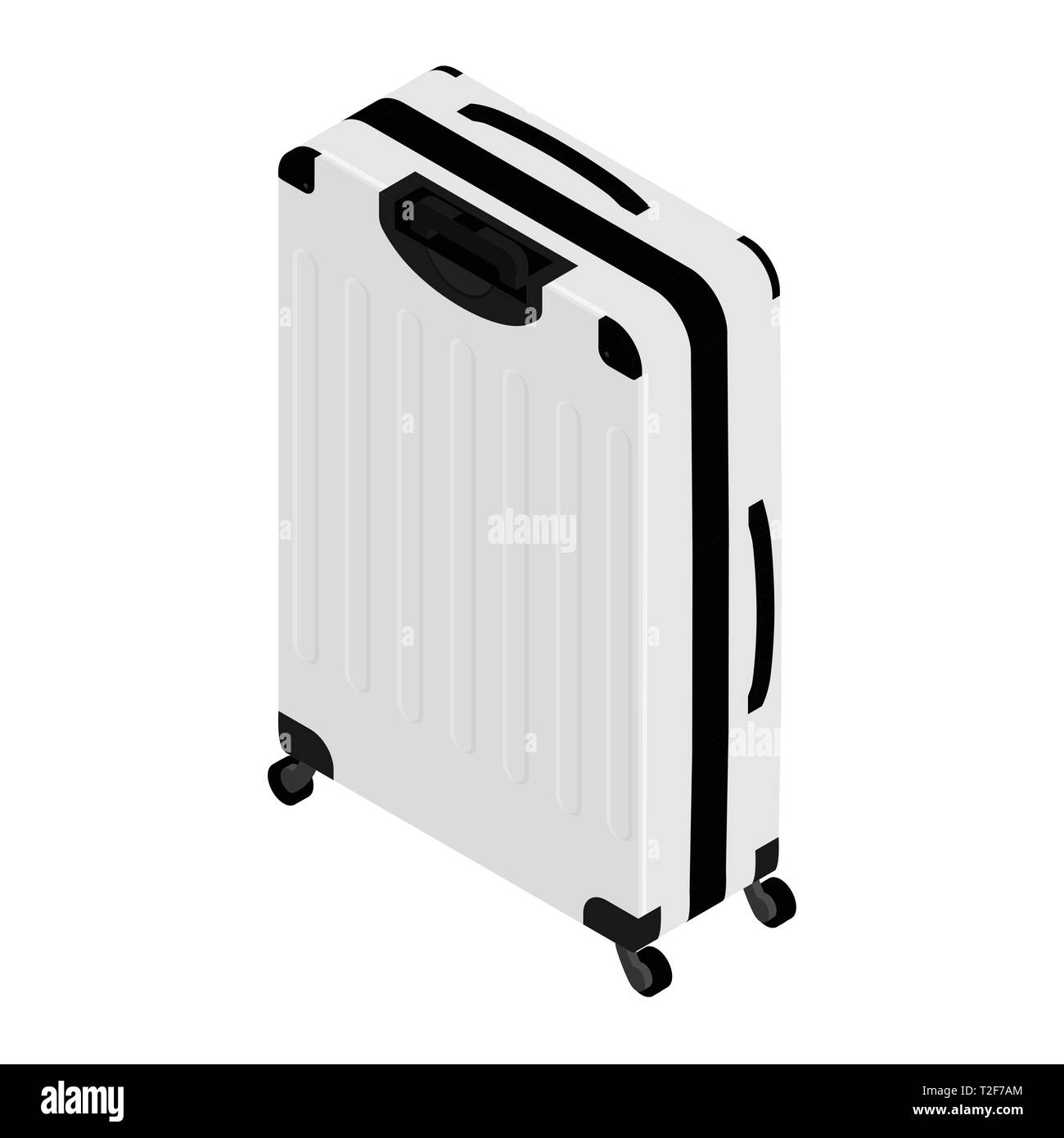 Isometric realistic travel suitcase with wheels isolated on white ...
