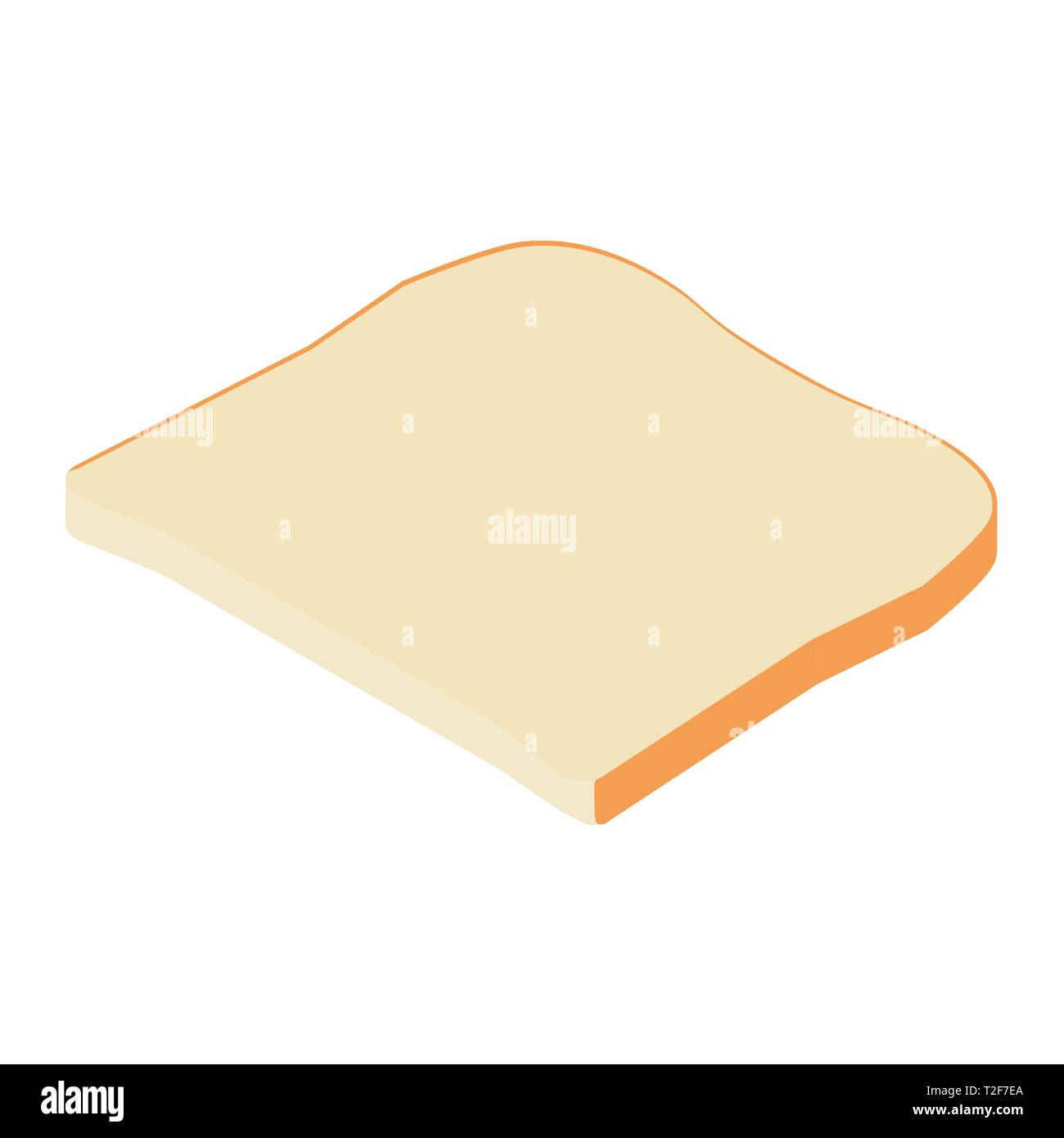 Toast bread slice isolated on white background .Toast icon isometric ...