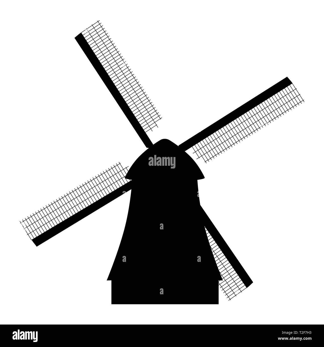 Windmill Silhouette Clip Art