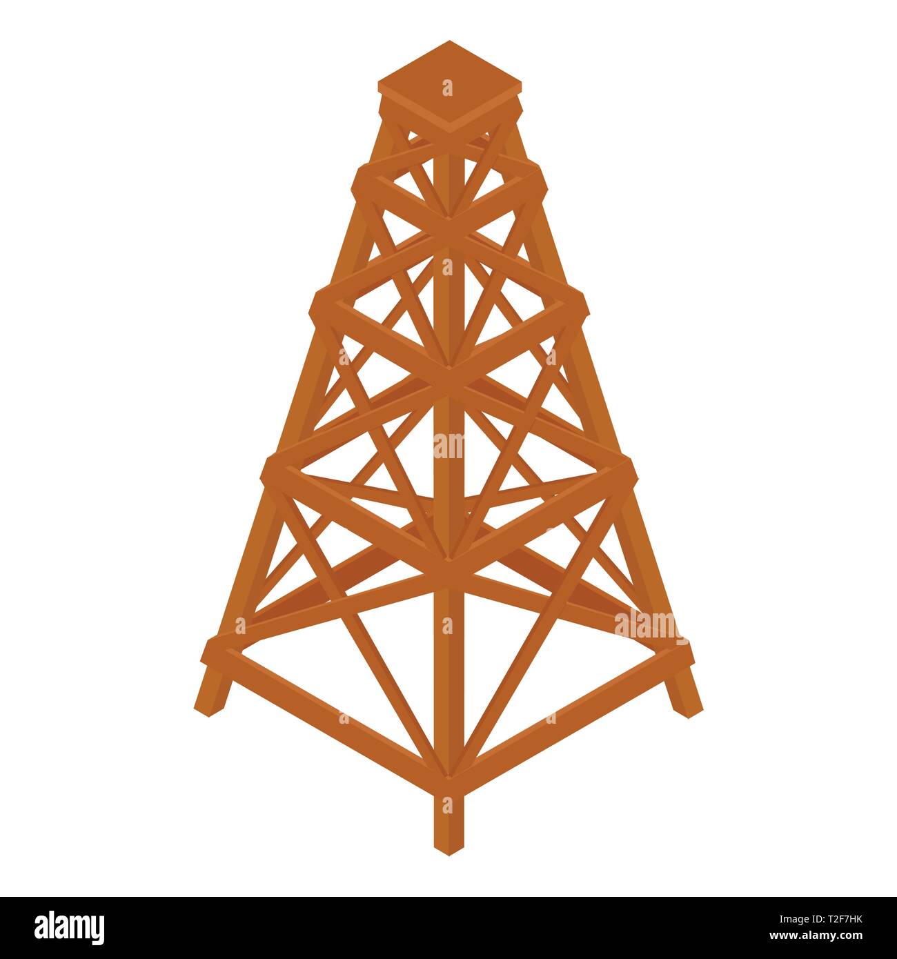 Isometric wooden wood tower isolated on white Stock Vector Image & Art ...