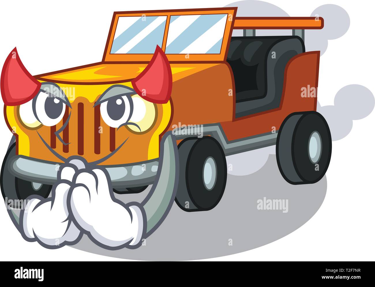 Devil jeep car toys in shape character vector illustration Stock Vector ...