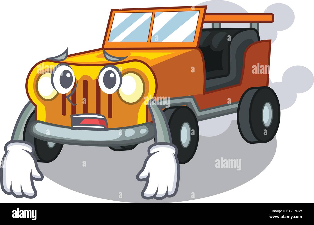 Afraid jeep car toys in shape character vector illustration Stock ...