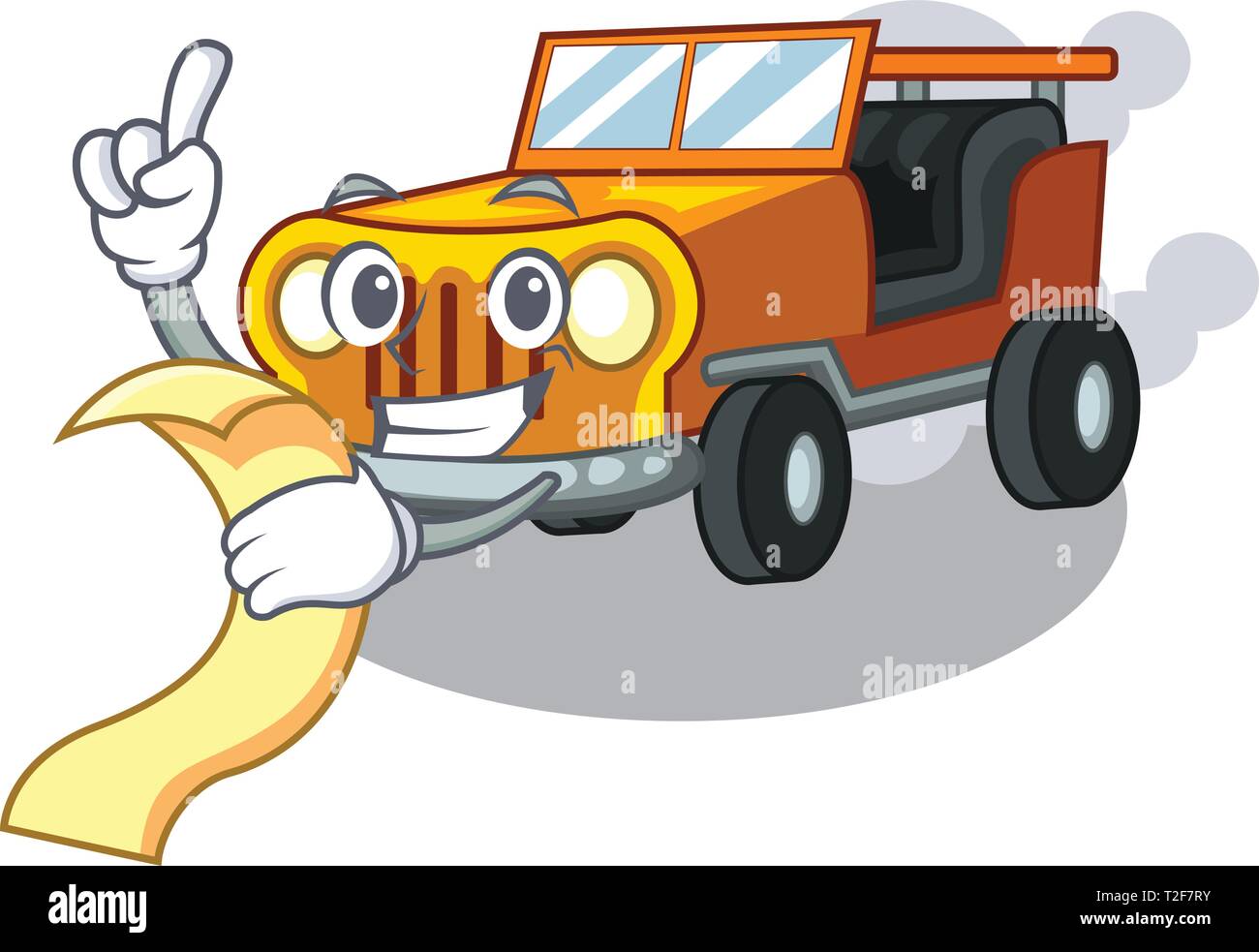 With menu jeep car toys in shape character vector illustration Stock ...