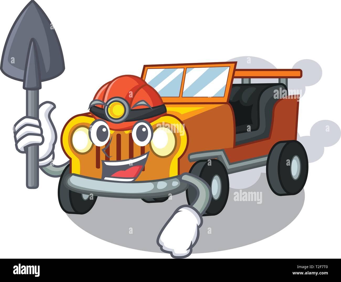 Miner jeep car toys in shape character vector illustration Stock Vector ...