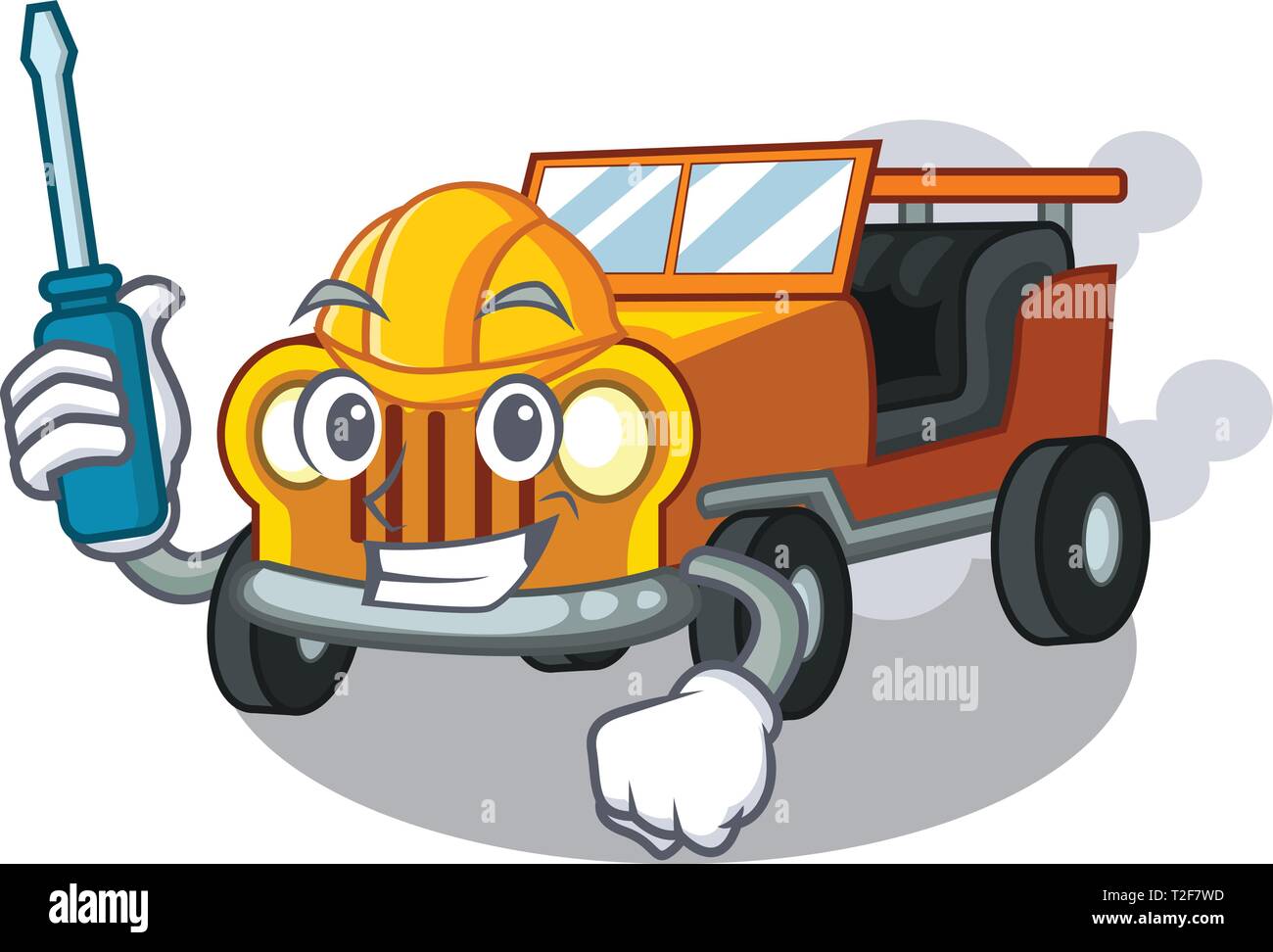 Automotive jeep cartoon car in front clemency vector illustration Stock ...