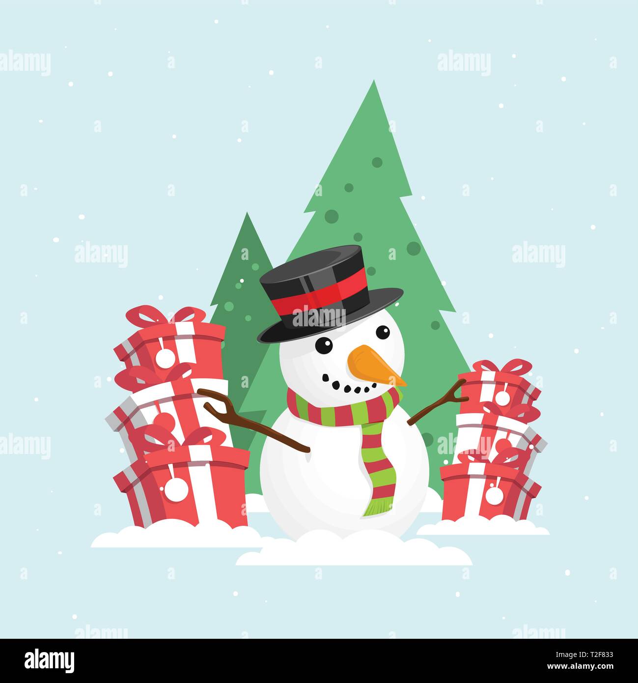 Snowy christmas card gift Stock Vector Images - Alamy
