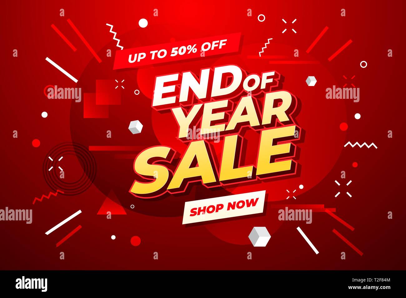 End of year sale banner. Sale banner template design Stock Vector Image ...