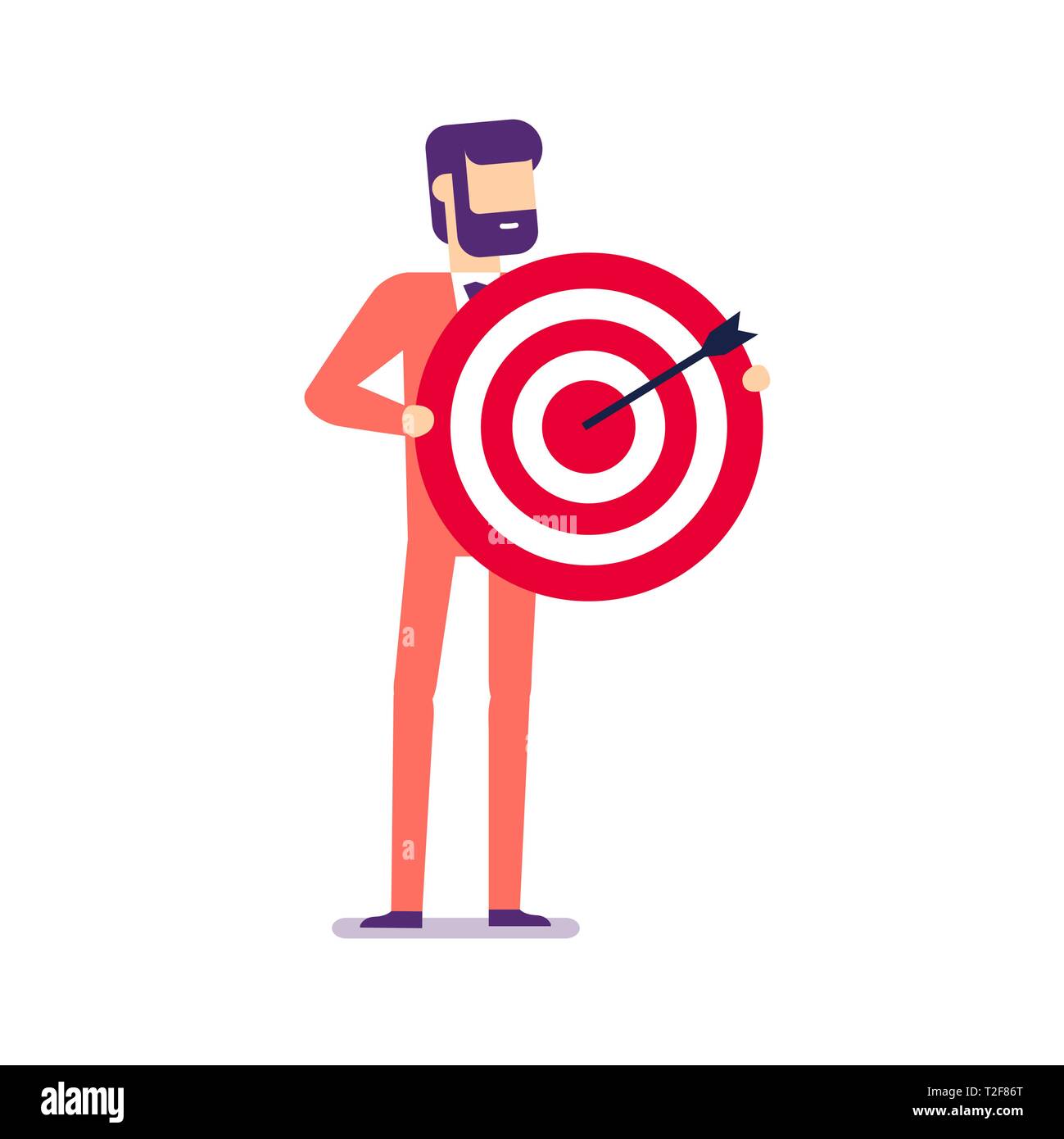 Businessman holding target with arrow Stock Vector Image & Art - Alamy