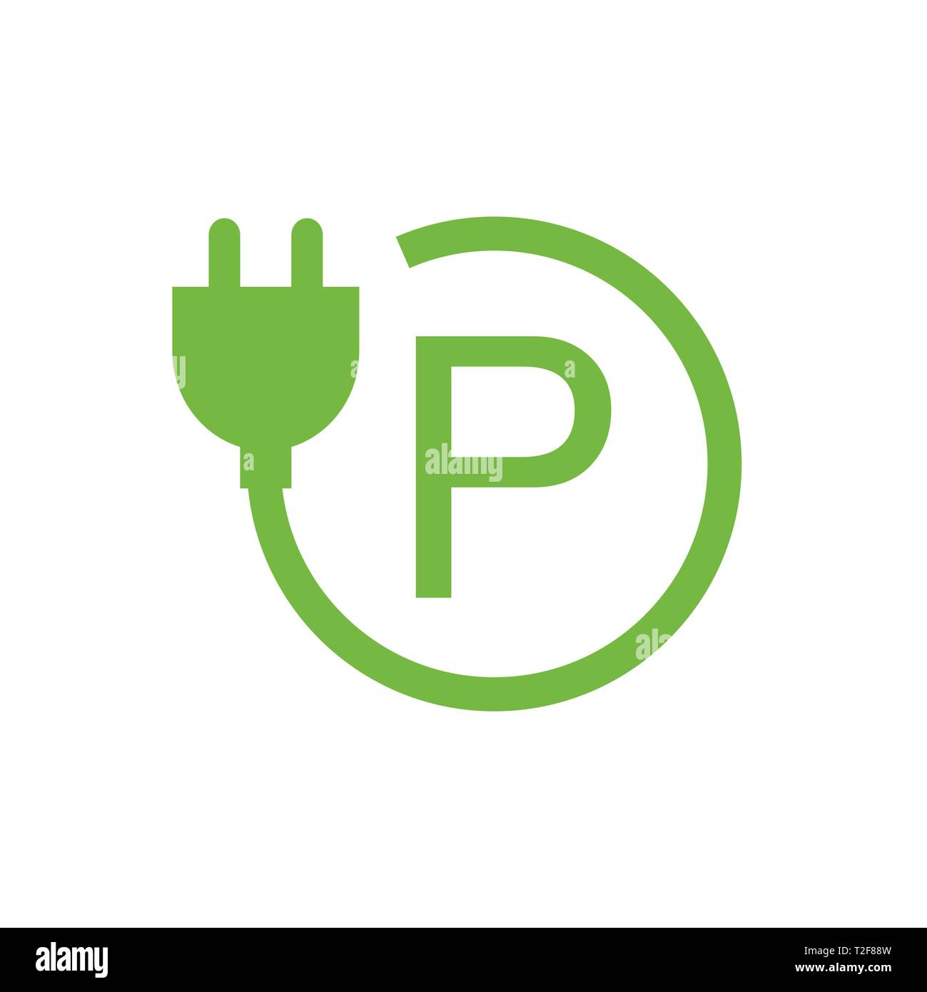 Green Parking Lot Charging Stations Symbol. Electric Car Charging Point ...
