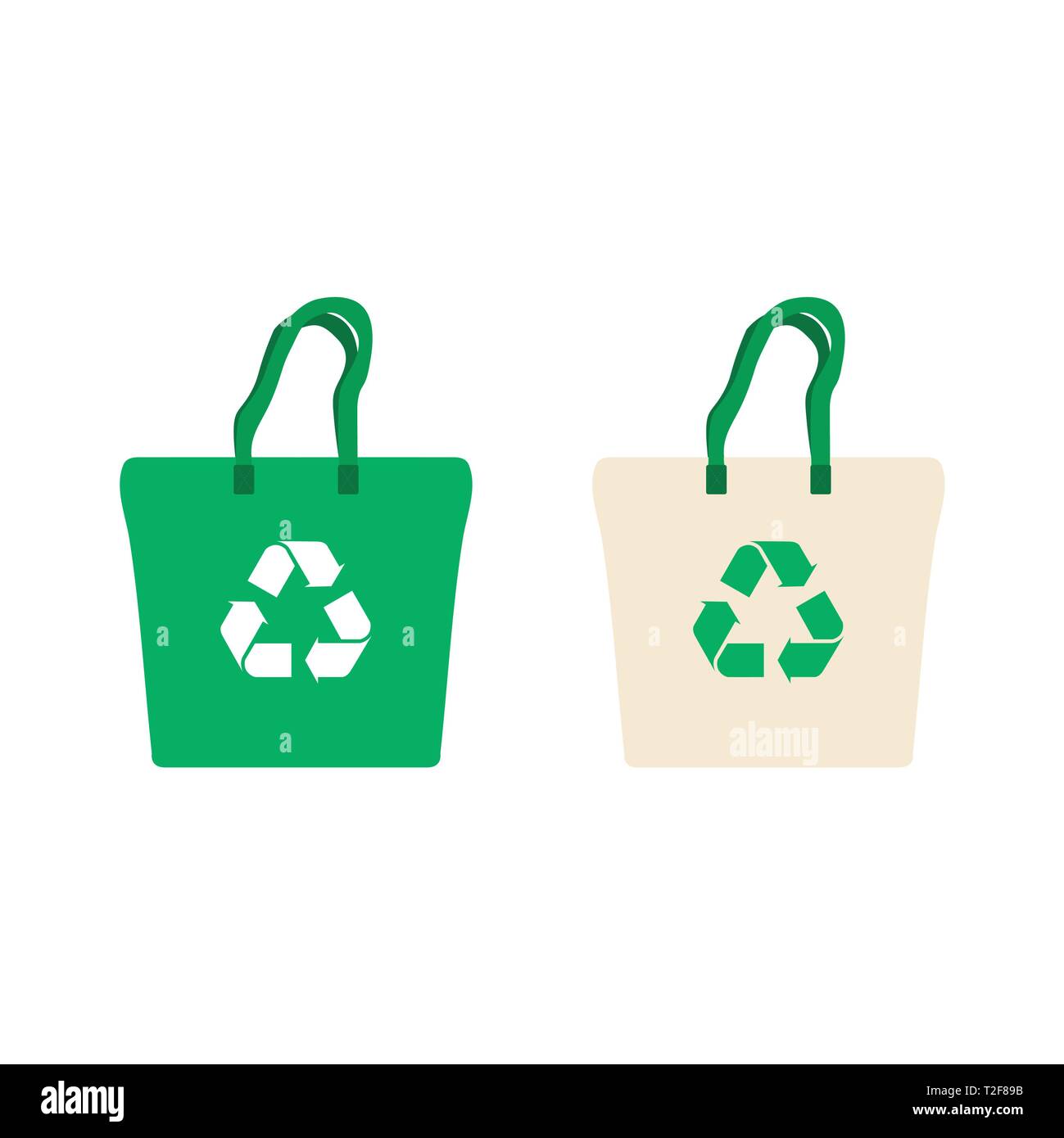 Fabric bag with recycling symbol Stock Vector Image & Art - Alamy