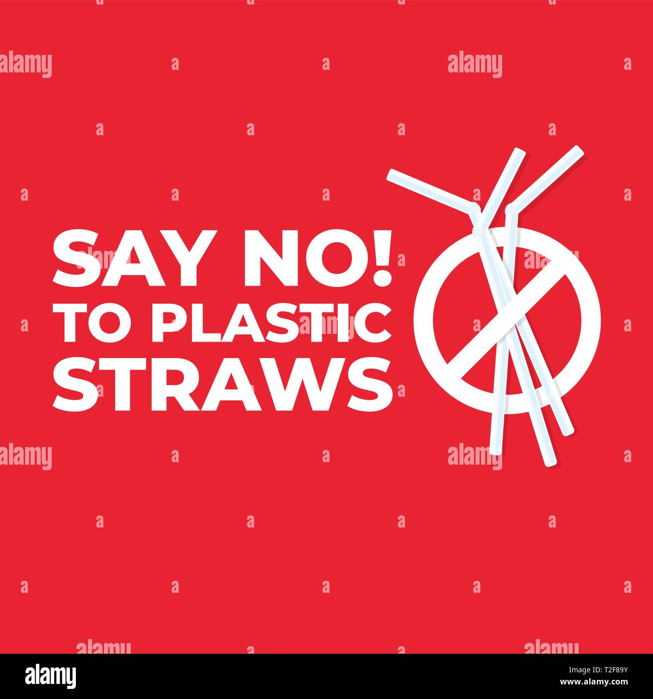 Say no to plastic straws icon, Stop plastic pollution on sea, the ...