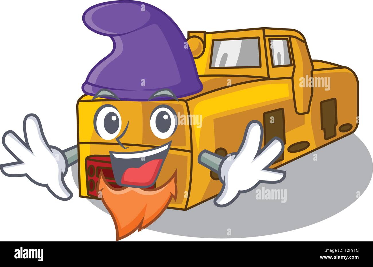 Elf miniature locomotive mine in cartoon shape vector illustration ...