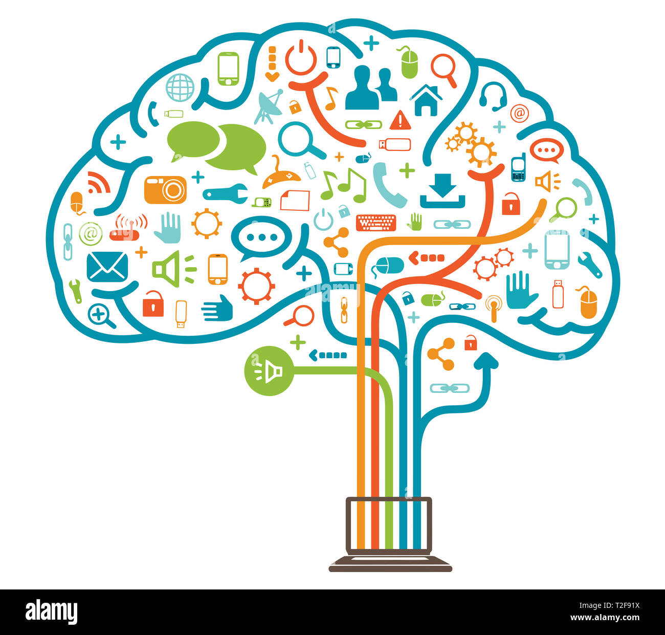 mind braincomputer connection network web illustration Stock Photo - Alamy