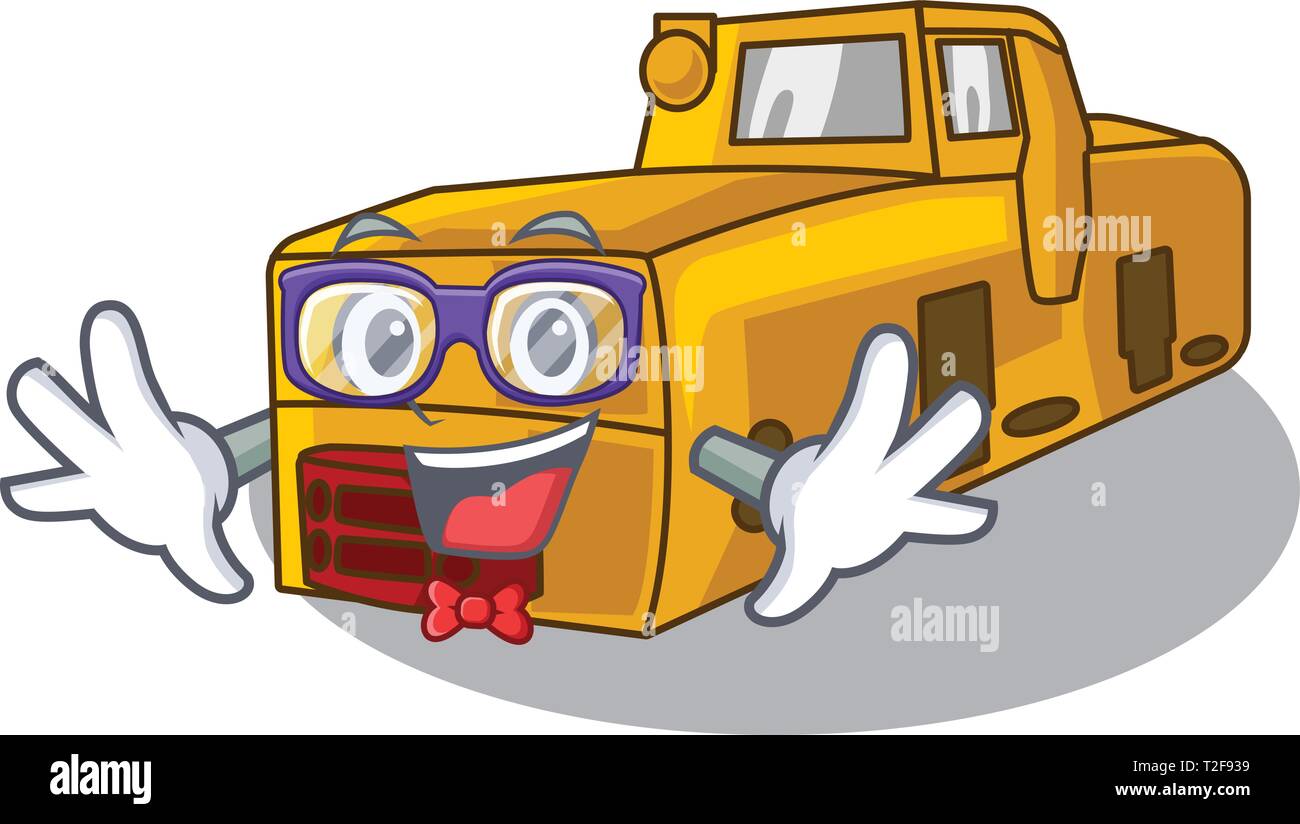 Geek toy locomotive mine in shape characters vector illustration Stock ...