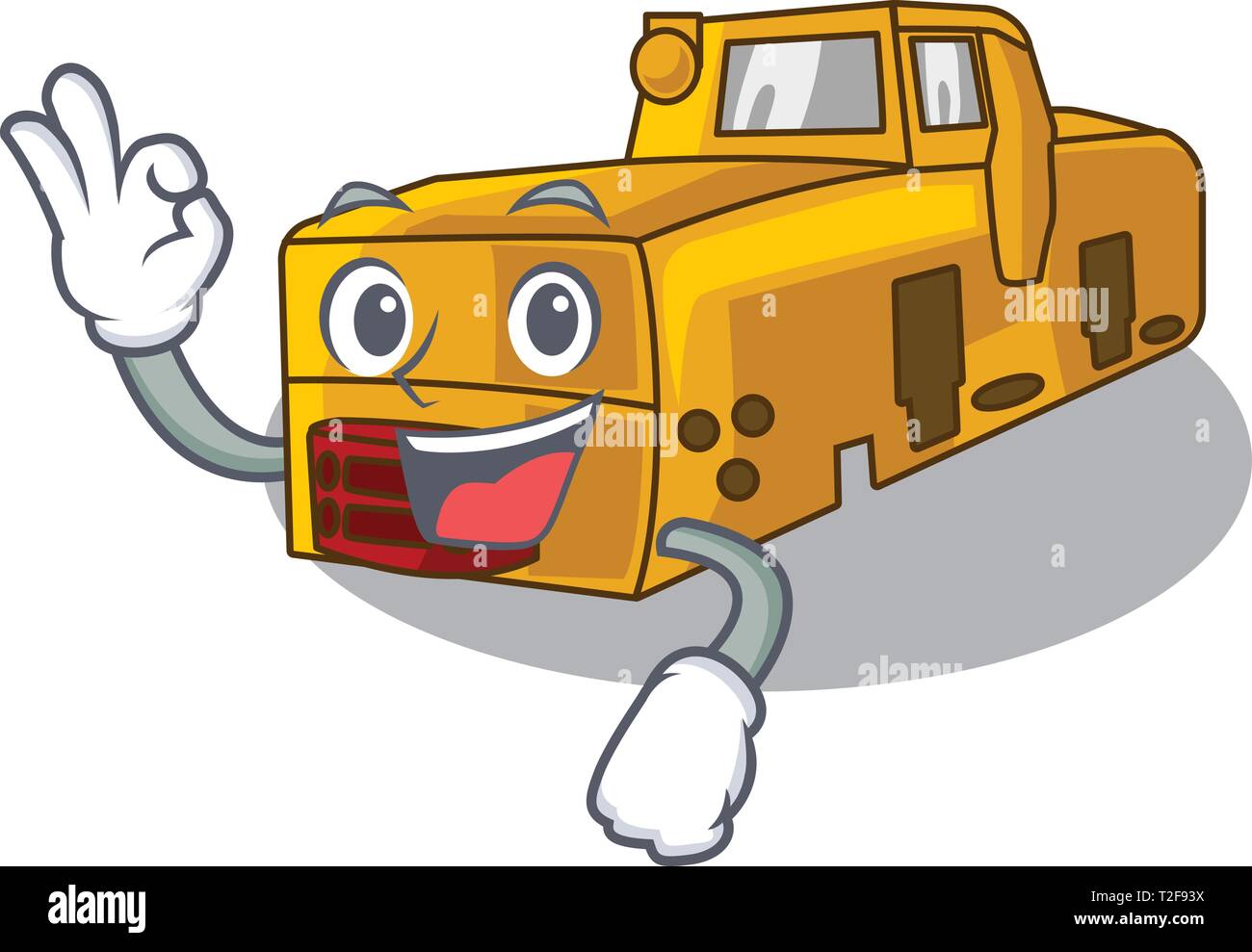 Okay toy locomotive mine in shape characters vector illustration Stock ...