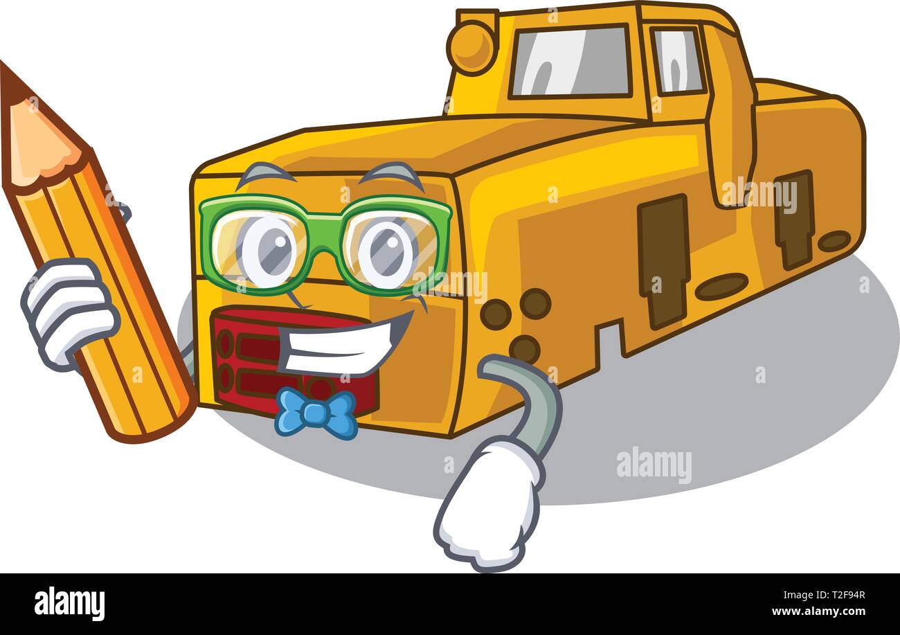 Student toy locomotive mine in shape characters vector illustration ...