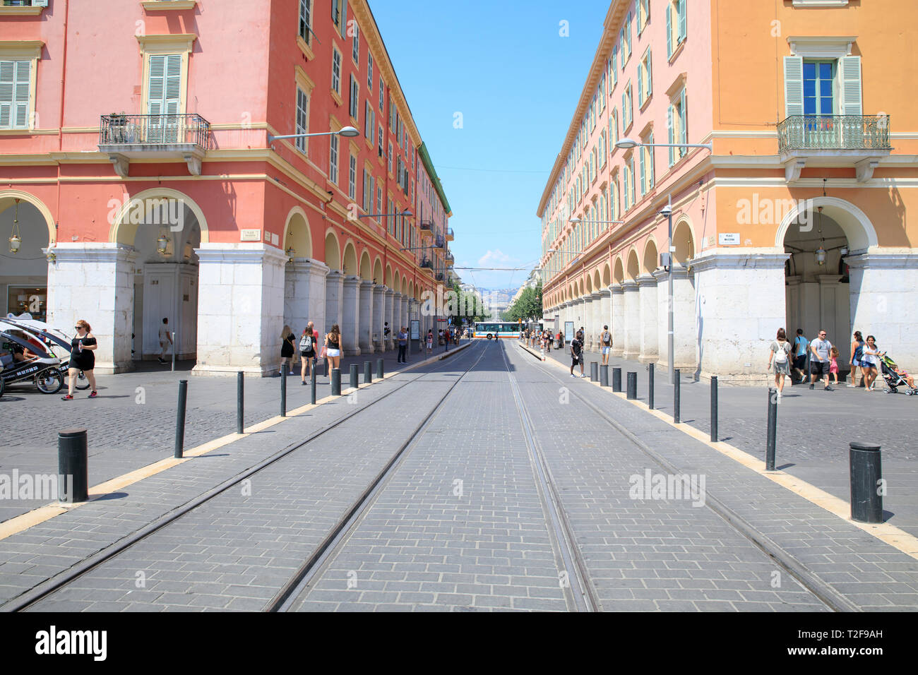 Looking down Avenue Jean Médecin, a street located in the centre of ...