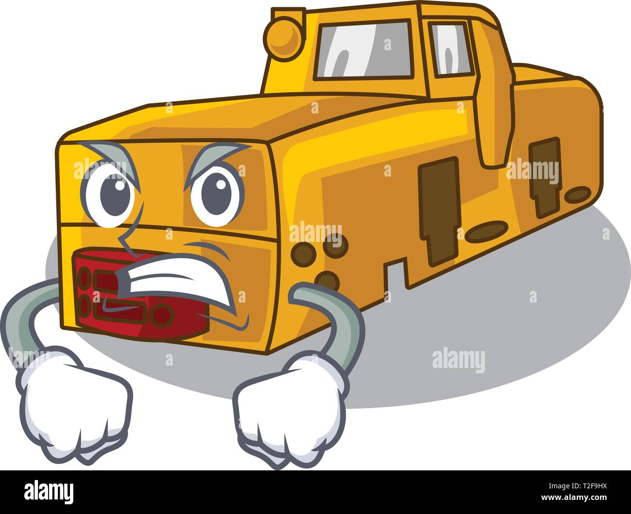 Angry locomotive mine isolated in the mascot vector illustration Stock ...