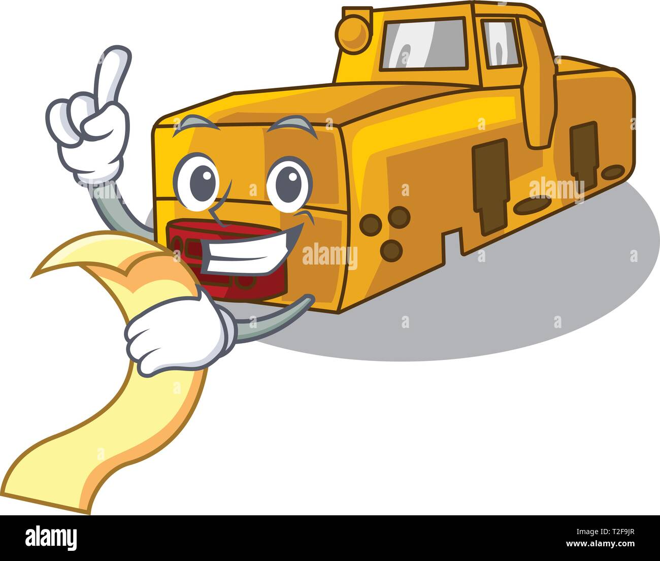 With menu locomotive mine isolated in the mascot vector illustration ...