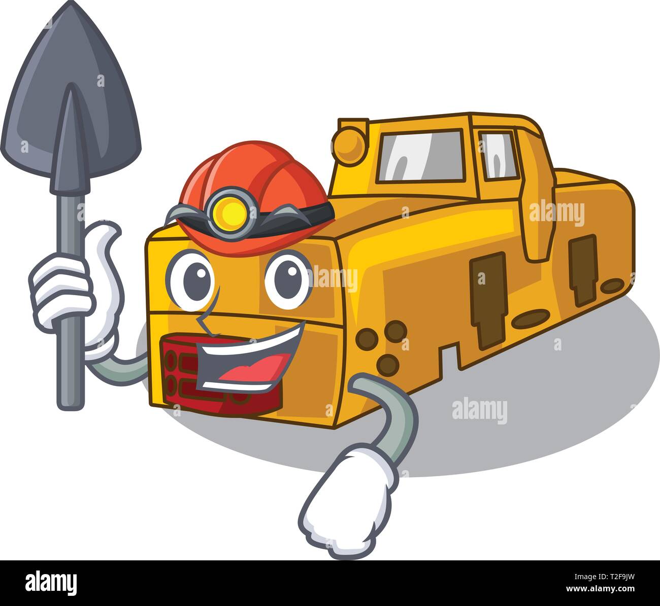 Miner locomotive mine isolated in the mascot vector illustration Stock ...