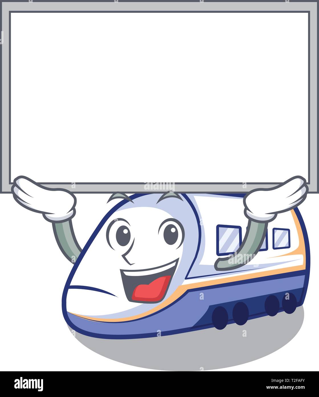 Up board shinkansen train in the shape mascot vector illustration Stock ...