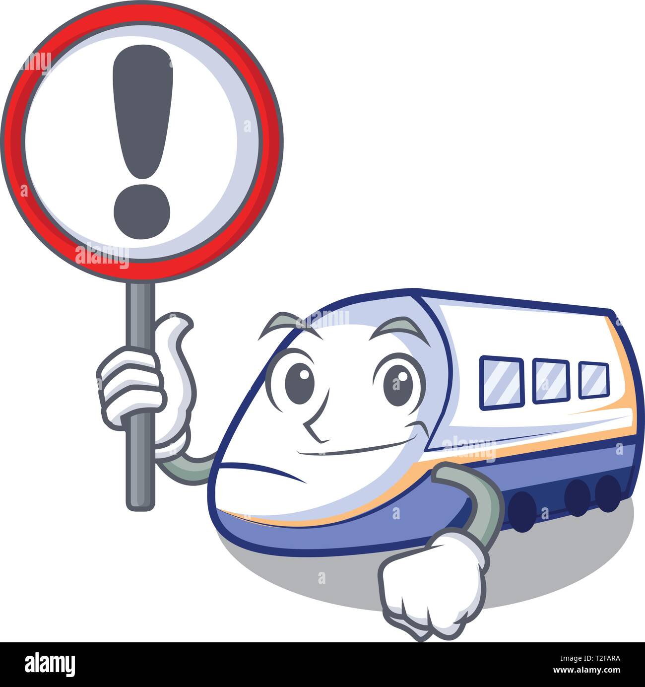 With sign shinkansen train in the shape mascot vector illustration ...