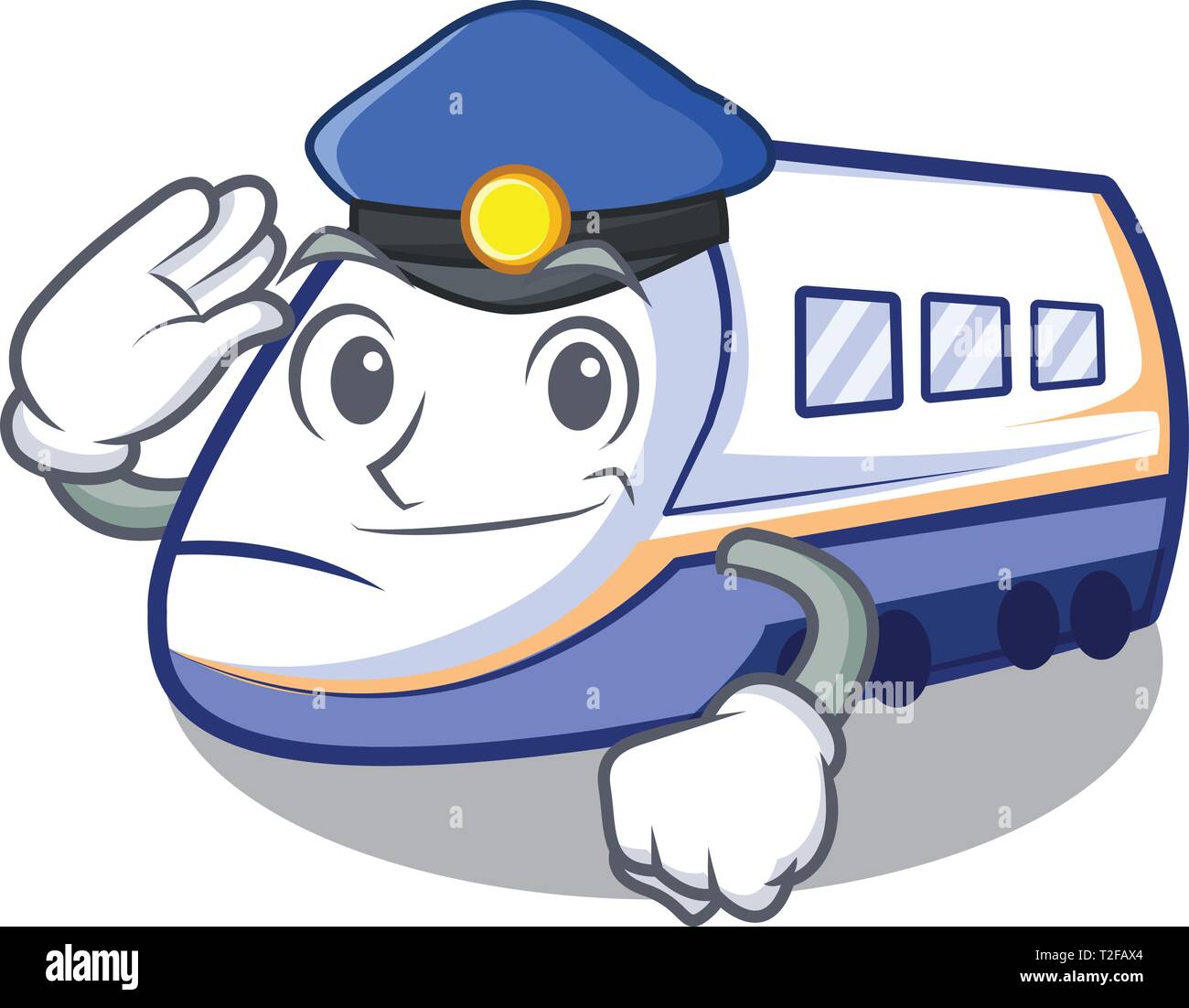 Police shinkansen train in the shape mascot vector illustration Stock ...