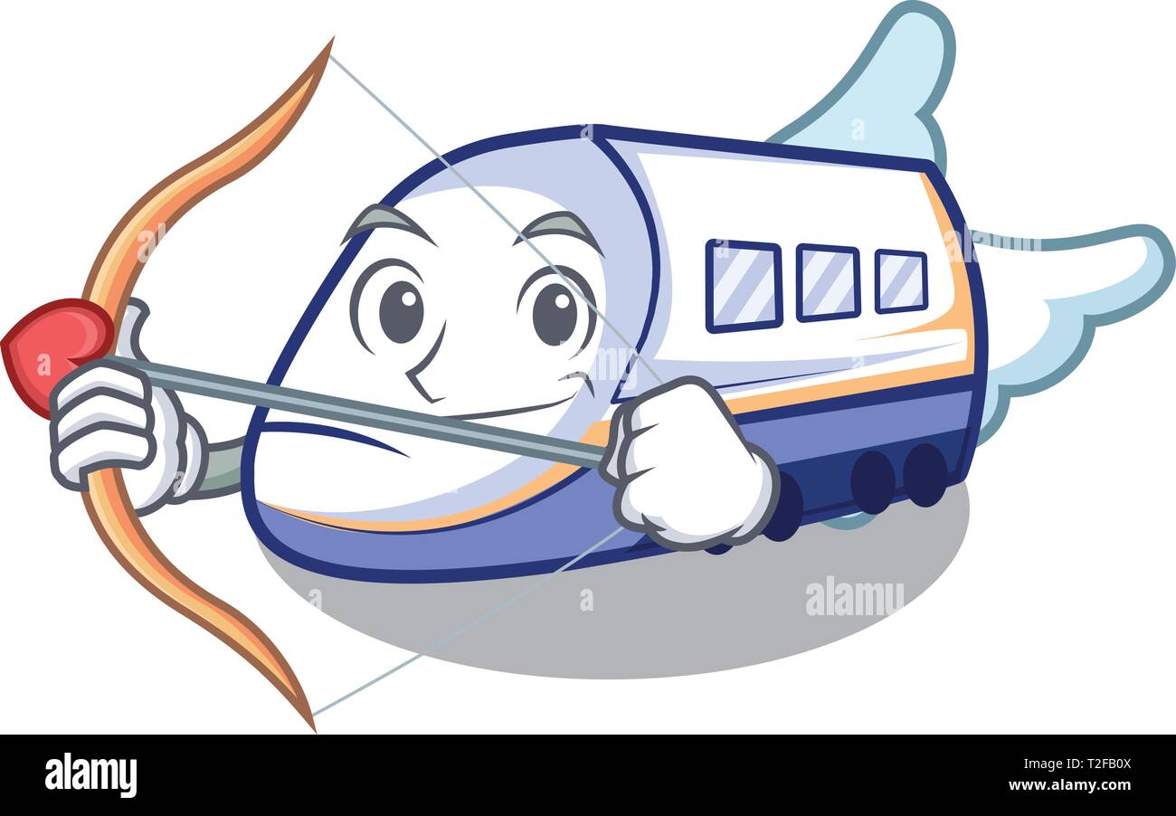 Cupid shinkansen train in the shape mascot vector illustration Stock ...